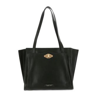 The Bridge Barbara Schwarze Leder Shopper Tasche - - Bags - Damen - Schwarzk - ONE SIZE