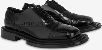 Moschino Derbies en cuir de veau bross&eacute; - Noir