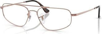 Ray-Ban Rb6550 Optics Kupfer Fassung Klar Glas Polarisiert 54-16