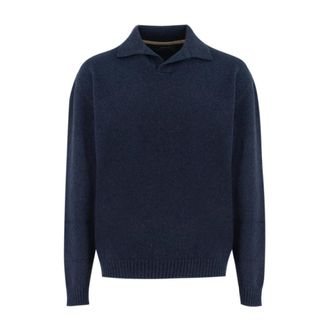 Sease Polo-Style-Pullover - - Knitwear - Herren - Blau - L