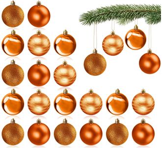 Com-Four 20x Weihnachtskugeln, Christbaumkugeln bruchsicher aus Kunststoff für Weihnachten, Baumschmuck für den Christbaum mit Anhänger, Ø 6 cm