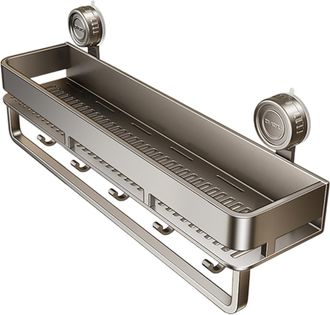 Generic An der Wand montiertes Duschregal - Aufbewahrungsorganisator mit starkem Saugnapf, Mehrzweck-Badezimmerregal mit Haken | Selbstklebender Halter f&uuml;r Sh