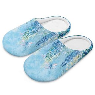 Coloranimal Pantoufles de spa pour femme - Pour chambre dh&ocirc;tes, maison - Bout ferm&eacute; - R&eacute;utilisable - Sandales dh&ocirc;tel, Libellule lavande, 38.5/39.5 EU
