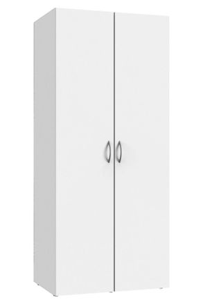 Xora Mehrzweckschrank, Weiß, Holzwerkstoff, 6 Fächer, 80x185x40 cm, BQ - Bündnis für Qualität, Made in Germany, DIN EN ISO 9001, erweiterbar, Waschküche, M