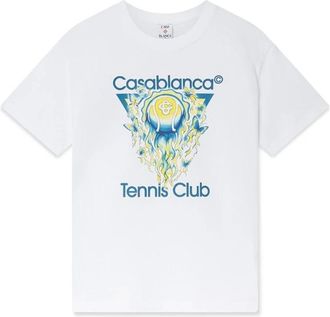 Casablanca Femme, Tops, Blanc, Taille: 42 FR Tennis Club Icon Tee