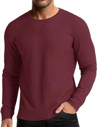 Generic Sweat-shirt &agrave; col rond pour homme - Pull dhiver pour homme - Doux - Manches longues - Coupe ample - Manches longues - Col rond - Automne/hiver - Tissa