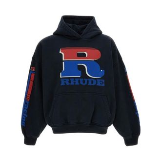Rhude Homme, Sweatshirts et sweats &agrave; capuche, Noir, Taille: M Brushed Cotton Sweat &agrave; capuche