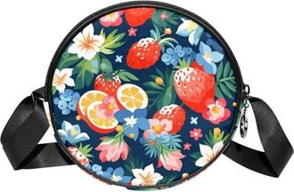 Generic Sac &agrave; bandouli&egrave;re Circle pour femme, petit sac &agrave; bandouli&egrave;re color&eacute; avec fermeture &eacute;clair, bretelles r&eacute;glables, sac &agrave; main rond d&eacute;contract&eacute; pour femme