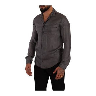 Dolce & Gabbana Chemise &agrave; imprim&eacute; g&eacute;om&eacute;trique - Homme - Chemises - Gris - Taille: S