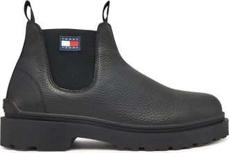 Tommy Jeans Klassische Stiefeletten Tommy Jeans Tjm Chelsea Leather Wl EM0EM01670 Schwarz
