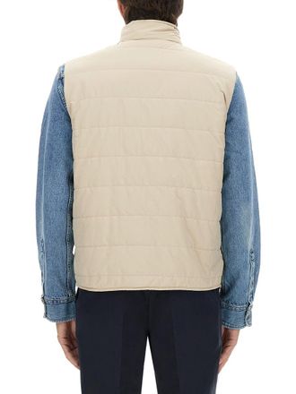 Fay Quilted Polyester Vest - Beige