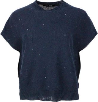 Fabiana Filippi Pull Col Rond - Bleu