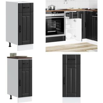 vidaXL vidaXL Armoire de cuisine Lucca noir bois ding&eacute;nierie
