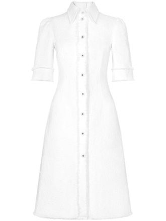 Dolce & Gabbana robe-chemise mi-longue en tweed - Blanc