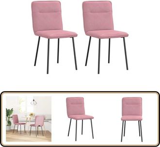 vidaXL Esszimmerstühle 2 Stk. Rosa Samt - Vidaxl