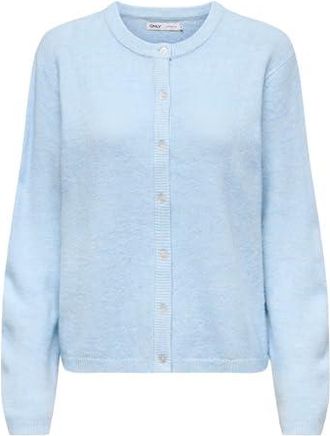 Only Onlsimoni KNT Noos Cardigan &agrave; col Rond L/S, Bleu Ciel, XL