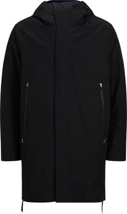 KRAKATAU Parka longue droite &agrave; capuche unie