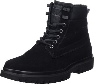 Calvin Klein Herren Eva Mid Laceup Boot Suede Ym0ym00802 Mittelhohe Stiefel Leger, Schwarz Black Stormfront, 45 EU