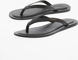 Dsquared2 Leather Solid-Color Flip-Flops size 42