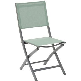 Hesperide Hesperide - 4er-Set klappbare Gartenst&uuml;hle essentia Olivgr&uuml;n & Graphit - Epoxidbeschichtetes Aluminium - Texalin - Hesp&eacute;ride