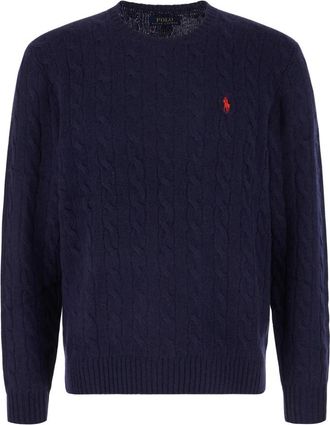 Polo Ralph Lauren Homme, Pulls, Bleu, Taille: 2XL Pull en Laine et Cachemire &agrave; Maille C&acirc;ble