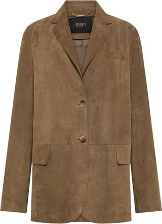 Seventy Femme, Vestes, Beige, Taille: 40 FR Gi0949 Suede Blazer