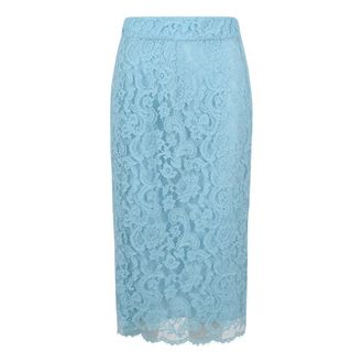 Dolce & Gabbana Bleistiftrock aus Spitze mit Schlitz - - Skirts - Damen - Blau - L