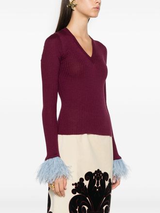 La DoubleJ Womens Cashmere-Silk Sweater Red