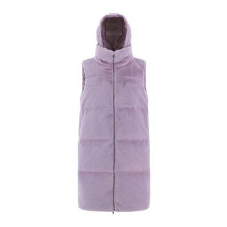 Herno &Auml;rmelloser Kunstpelzmantel - - Jackets - Damen - Lila - M