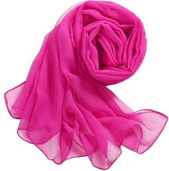 Generic Mousseline de soie femmes &eacute;charpe &eacute;charpe femmes filles longue &eacute;charpe plage mince &eacute;charpe douce &eacute;charpe hommes cachemire rouge, Rose, taille unique