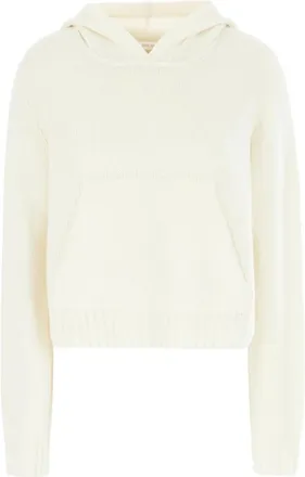 Palm Angels Femme, Sweatshirts et sweats &agrave; capuche, Beige, Taille: 40 FR Sweat &agrave; capuche Tricot&eacute;