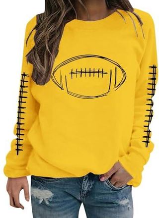 Generic Sweat-shirt pour femme avec imprim&eacute; graphique britannique - Haut surdimensionn&eacute; &agrave; col rond - Manches longues - Automne - Hiver - D&eacute;contract&eacute; - Confort