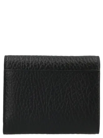 Maison Margiela Hammered Leather with Stitching Wallet - Black