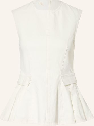 Rotate Rotate Jeanstop Peplum Mit Plissees weiss