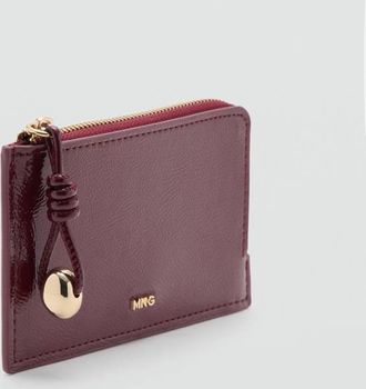 Mango Mini porte-cartes avec perles fantaisie bordeaux - Femme - Taille unique - MANGO