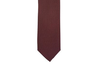 Bexley Cravate Soie Micro Pois - Cravate homme bordeaux et bleu ciel