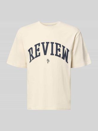 Review T-Shirt mit Label-Print und Rundhalsausschnitt