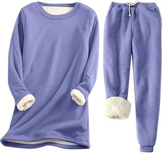 Generic Pantalon Thermique dhiver doubl&eacute; Polaire, v&ecirc;tement d&eacute;contract&eacute; et Confortable avec Capuche &agrave; Cordon et Pantalon de Jogging pour Les activit&eacute;s de Plein