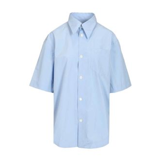 Ami Kurz&auml;rmeliges Popeline-Hemd - - Shirts - Herren - Blau - XS