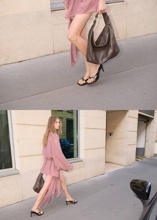 Mango Sac seau cuir anneaux chocolat - Femme - Taille unique - MANGO