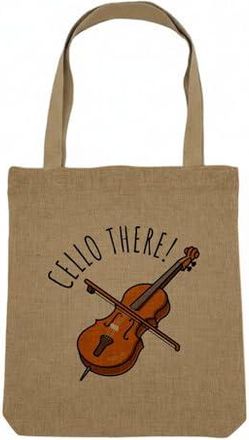 Fabulous Sac Shopping Tote Bag Aspect Lin - Cello There Violoncelle Musique Musicien Instrument - Sac de Courses Toile Epaisse 360g Beige Naturel Cabas Port&eacute; E