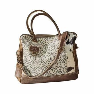 Loberon Sac Elma - H/L/P env. 32/43 / 10 cm - marron - Coton, Peau de vache, marron