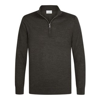 Profuomo Merino Half Zip - - Knitwear - Herren - Braun - M