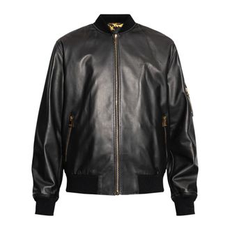 Versace Homme, Vestes, Noir, Taille: L Blouson Aviateur en Cuir