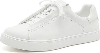 Generic Baskets en Cuir pour Hommes Chaussures Classiques Confortables Et D&eacute;contract&eacute;es pour Hommes Baskets Respirantes pour Le Travail,Blanc,44.5 EU