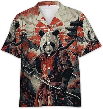 Keephen keephen Style dart Japonais Chemises Hawaiiennes pour Hommes Femmes Guerrier Samoura&iuml; Impression 3D Chemises &agrave; Boutons &Eacute;t&eacute; Vacances Chemise