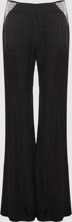 Rotate Pantalon Mid Waist Flared Black