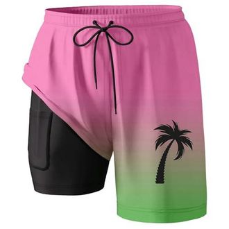 Generic Maillot de bain d&eacute;t&eacute; &agrave; manches courtes pour homme avec imprim&eacute; animal Capybara Mental State, Rose, 3XL