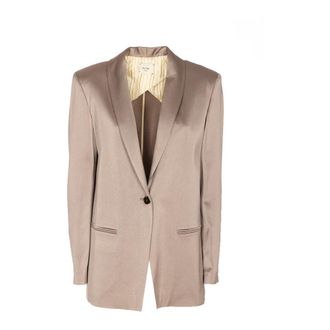 Alysi Femme, Vestes, Beige, Taille: 40 FR Blazer Scivolato Liquid Satin