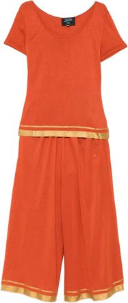 Jean Paul Gaultier ensemble t-shirt et pantalon à bords rayés (années 2000) - Orange